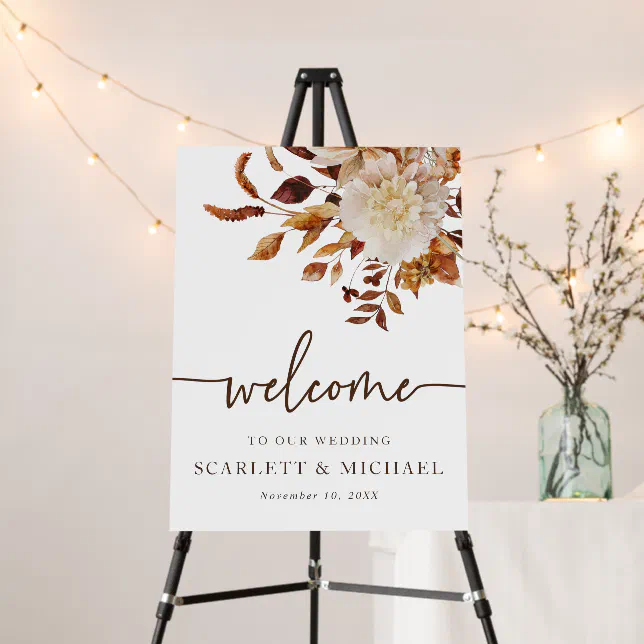 Fall Welcome Wedding Sign | Zazzle