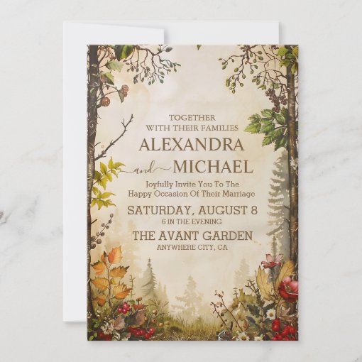 Fall Wildflowers Floral Wedding Invitation | Zazzle