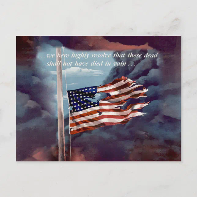 Fallen But Not Forgotten Smoke and Torn Flag, ZSSG Postcard | Zazzle