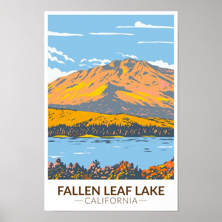 Fallen Leaf Lake California in Fall Vintage Poster | Zazzle