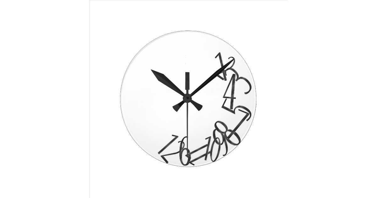 Fallen Numbers Round Clock | Zazzle.com