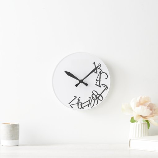Fallen Numbers Round Clock | Zazzle