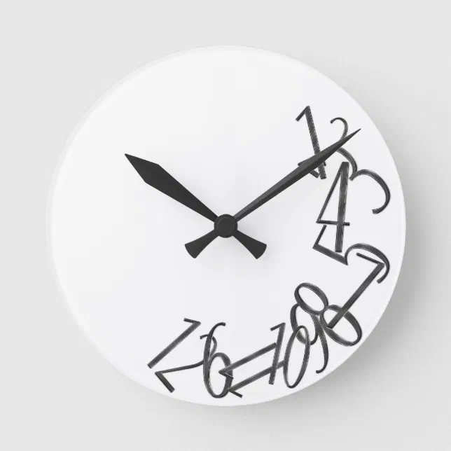 Fallen Numbers Round Clock | Zazzle