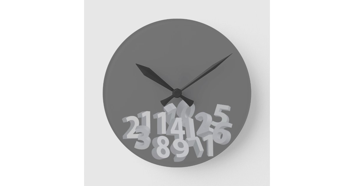 Fallen Numbers Round Clock | Zazzle