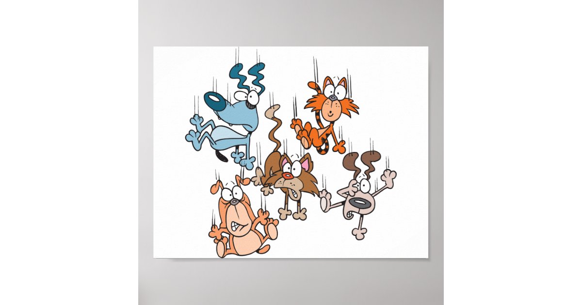 Falling Cats And Dogs Poster | Zazzle