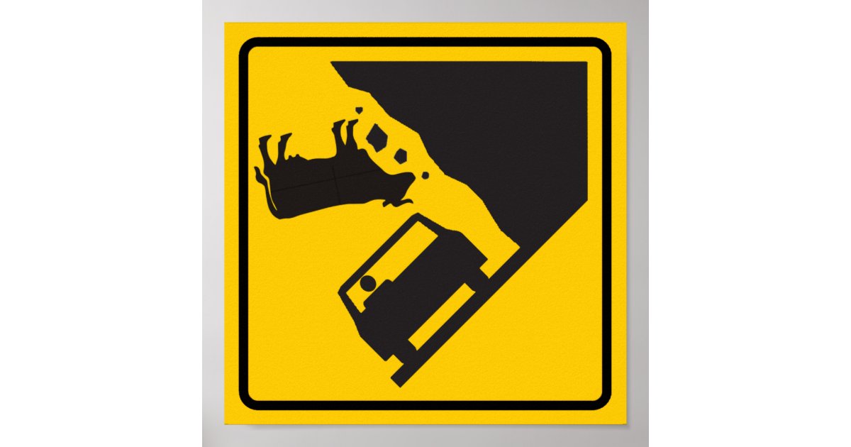 Falling Cow Zone Highway Sign | Zazzle