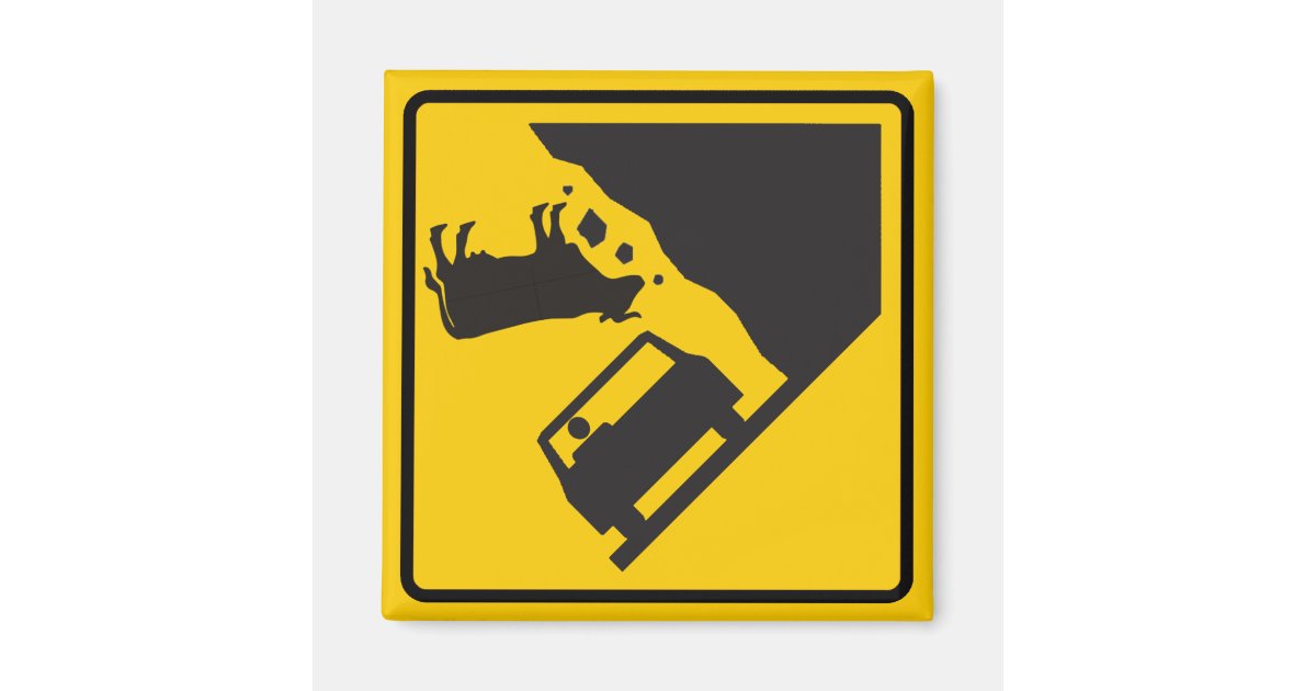 Falling Cow Zone Highway Sign Magnet | Zazzle