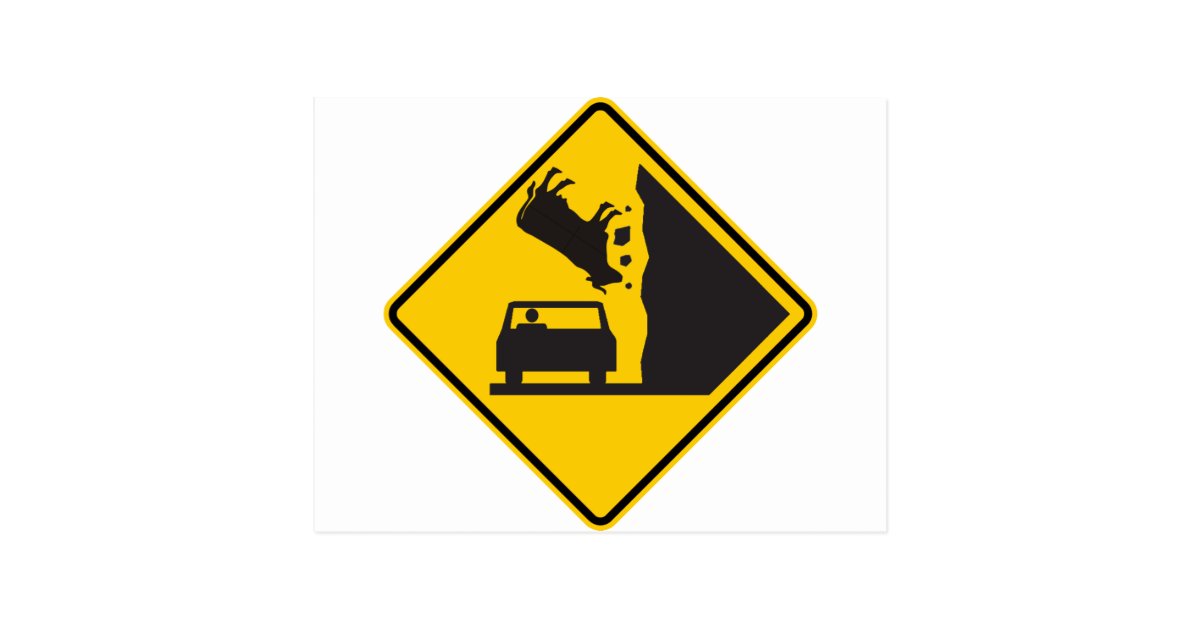 Falling Cow Zone Highway Sign Postcard | Zazzle