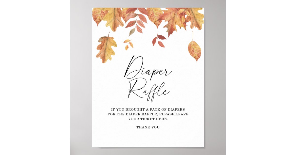 Falling leaves - diaper raffle poster | Zazzle