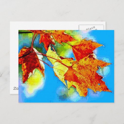Falling Leaves Postcard | Zazzle