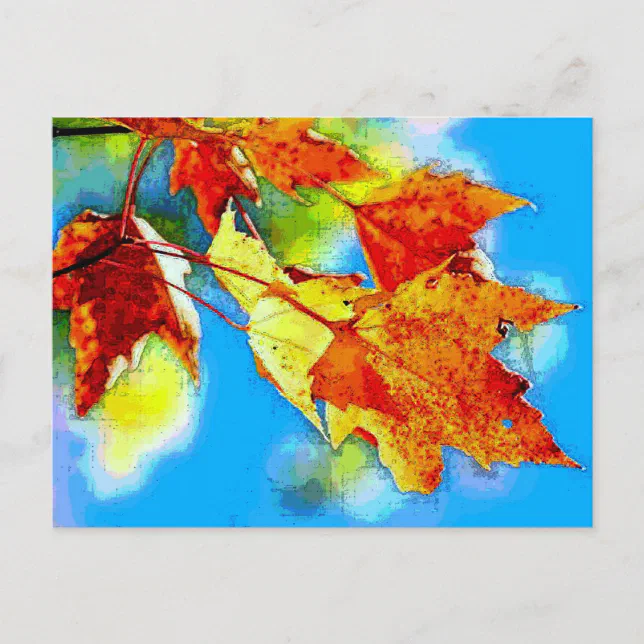 Falling Leaves Postcard | Zazzle