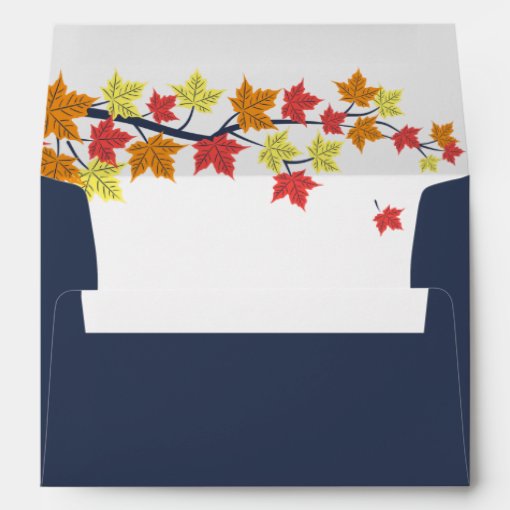 Falling Maple Leaves Envelope for Autumn Wedding | Zazzle