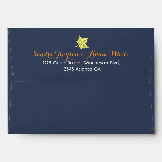 Falling Maple Leaves Envelope for Autumn Wedding | Zazzle