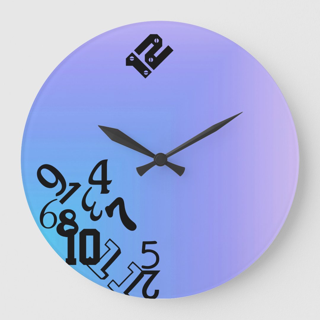Falling Numbers Large Clock | Zazzle