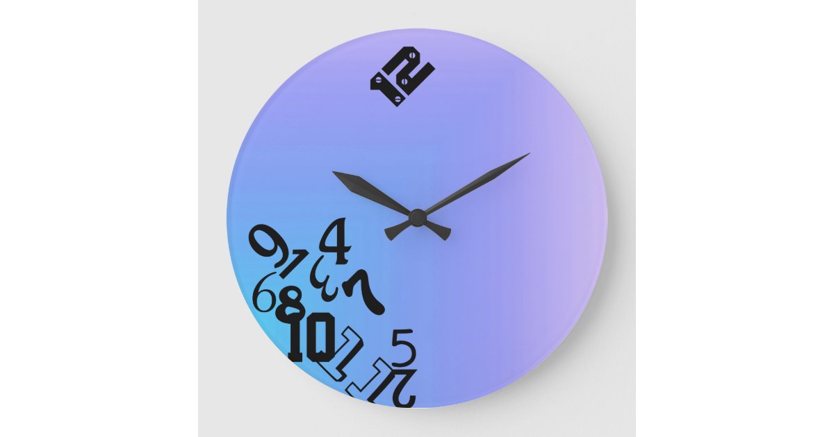 Falling Numbers Large Clock | Zazzle