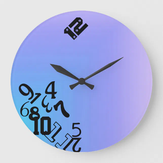 Falling Numbers Large Clock | Zazzle