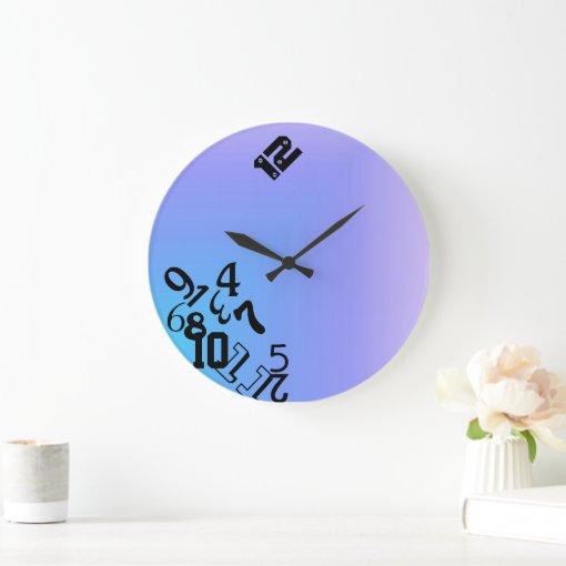 Falling Numbers Large Clock | Zazzle