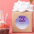 Falling Purple Glitter, 60th Birthday Thanks Classic Round Sticker | Zazzle
