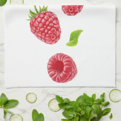 Falling raspberries towel | Zazzle