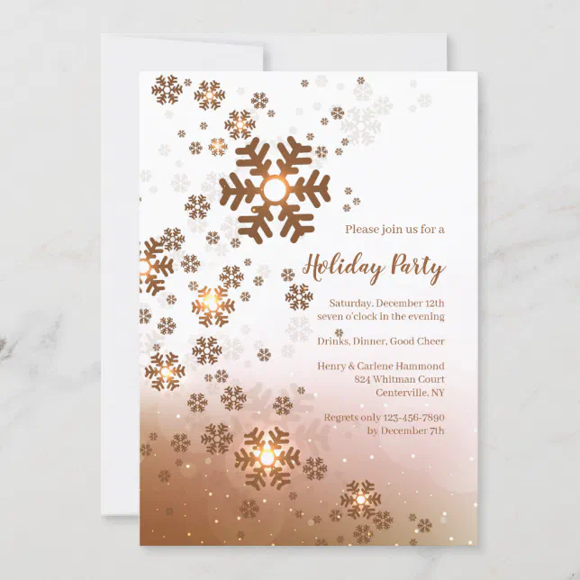 Falling Snow Holiday Party Invitation | Zazzle