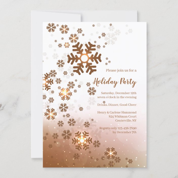 Falling Snow Holiday Party Invitation | Zazzle.com