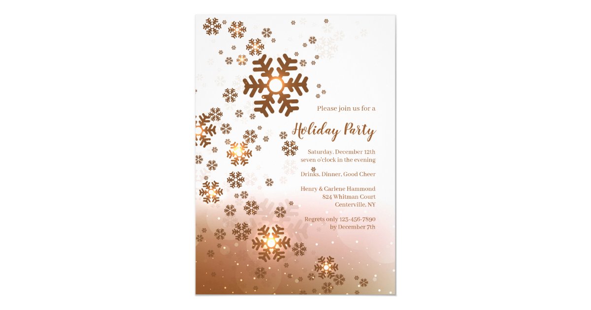 Falling Snow Holiday Party Invitation | Zazzle.com