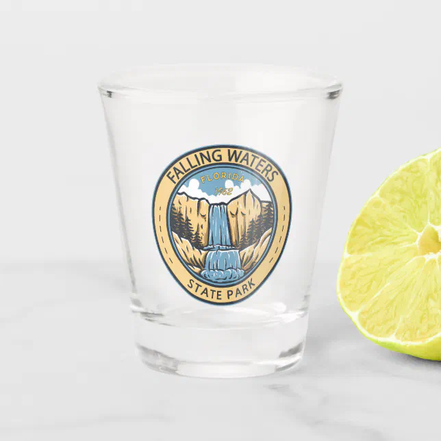Falling Waters State Park Florida Badge Shot Glass | Zazzle