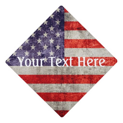 Falln Antique American Flag Graduation Cap Topper | Zazzle