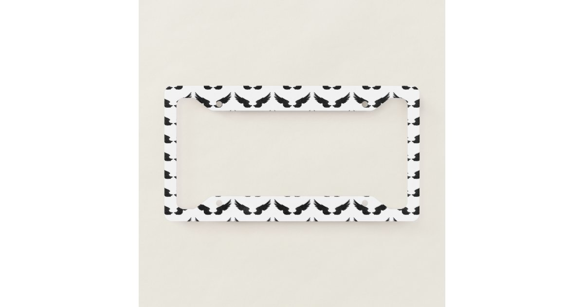 Falln Black Angel Wings License Plate Frame | Zazzle