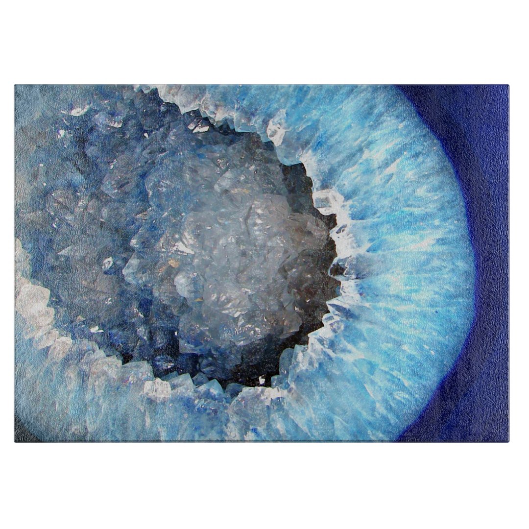 Falln Blue Crystal Geode Cutting Board | Zazzle