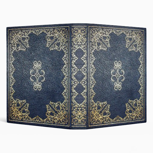 Falln Gilded Gold and Blue Book Binder | Zazzle