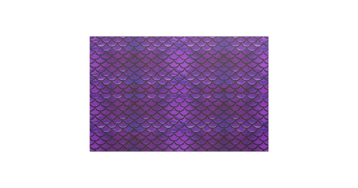 Falln Purple & Blue Mermaid Scales Fabric | Zazzle