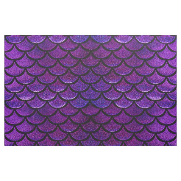 Blue and Purple Mermaid Scales Fabric | Zazzle