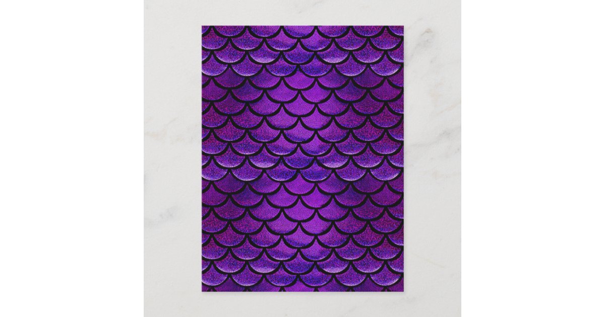 Falln Purple & Blue Mermaid Scales Postcard | Zazzle