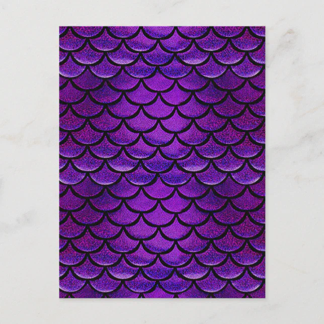 Falln Purple & Blue Mermaid Scales Postcard | Zazzle