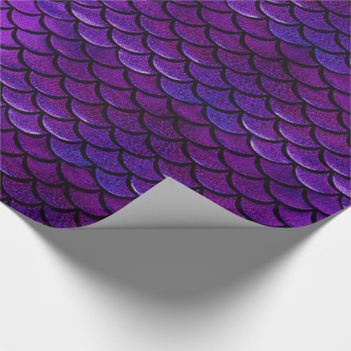 Falln Purple & Blue Mermaid Scales Wrapping Paper | Zazzle