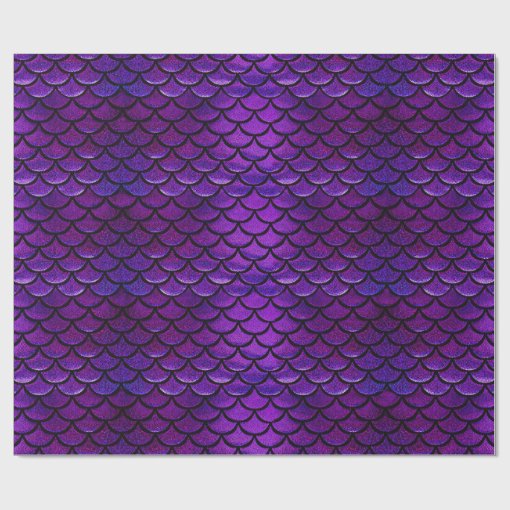 Falln Purple & Blue Mermaid Scales Wrapping Paper | Zazzle