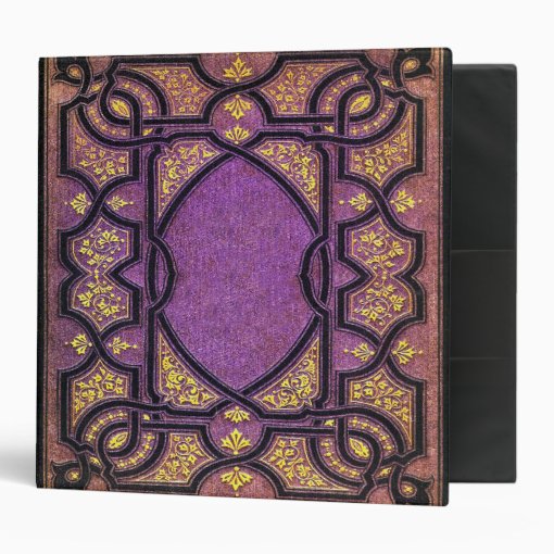 Falln Purple & Gold Vines Book Cover Binder | Zazzle