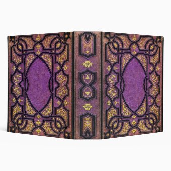 Falln Purple & Gold Vines Book Cover Binder | Zazzle