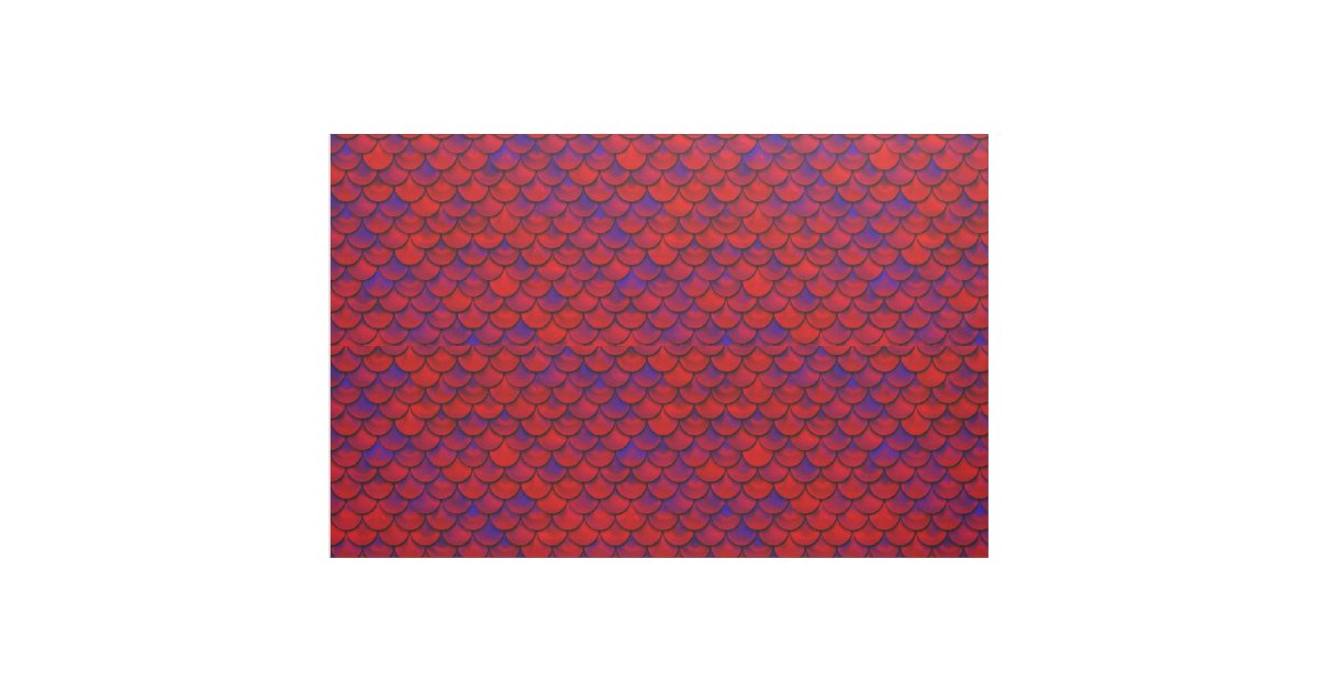 Falln Red and Purple Scales Fabric | Zazzle
