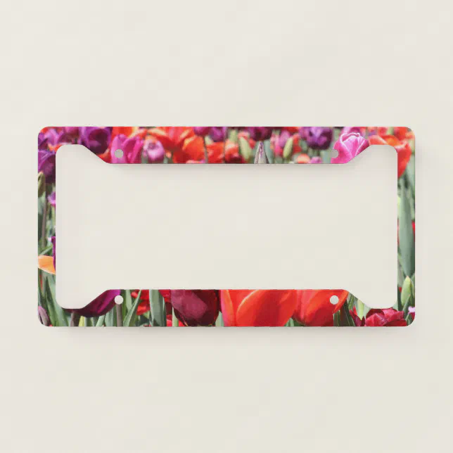 Falln Warm Tulips License Plate Frame | Zazzle