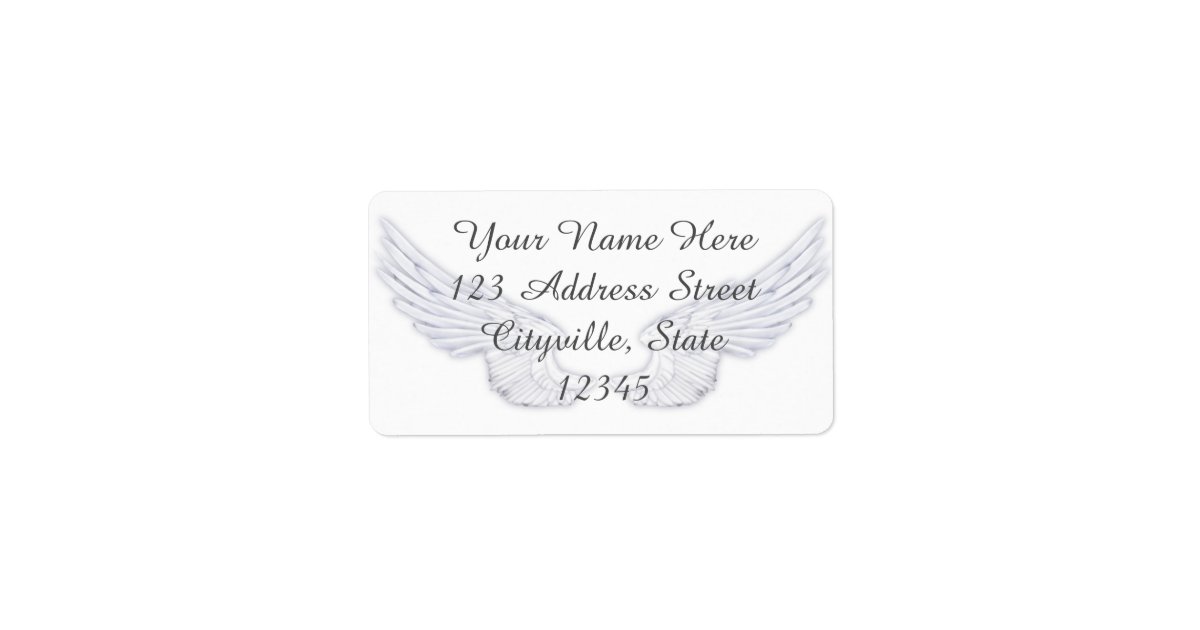 Falln White Angel Wings Label | Zazzle