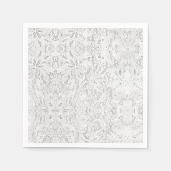 Falln White Lace Paper Napkins | Zazzle.com