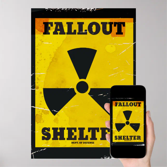 Fallout Shelter vintage warning poster | Zazzle