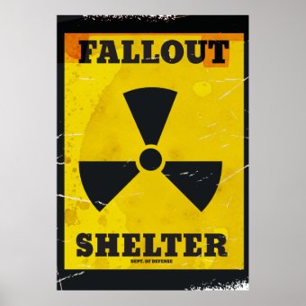 Fallout Shelter vintage warning poster | Zazzle