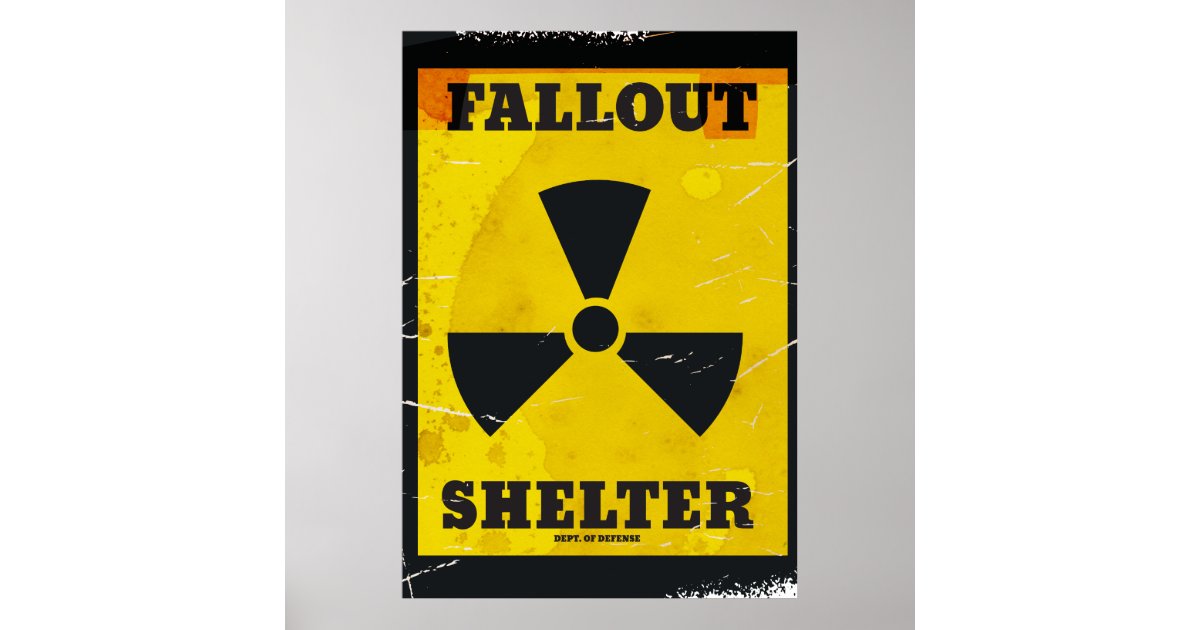 Fallout Shelter vintage warning poster | Zazzle