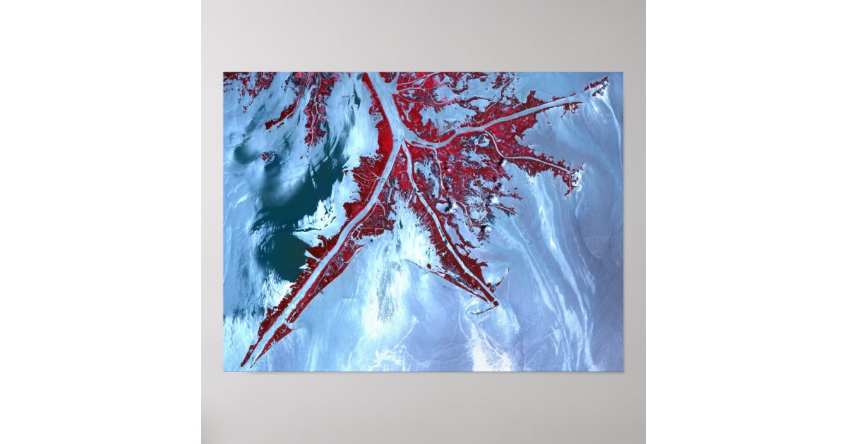 False color satellite poster | Zazzle