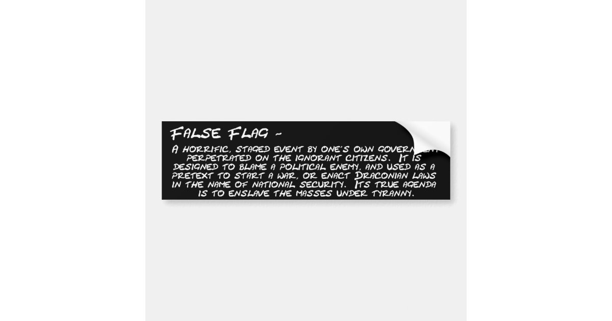 False Flag Bumper Sticker | Zazzle