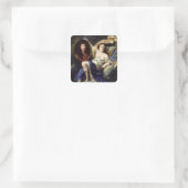 Fame Presenting a Portrait of Louis XIV Square Sticker | Zazzle
