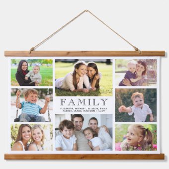 Family 8 Photo Collage Hanging Tapestry | Zazzle